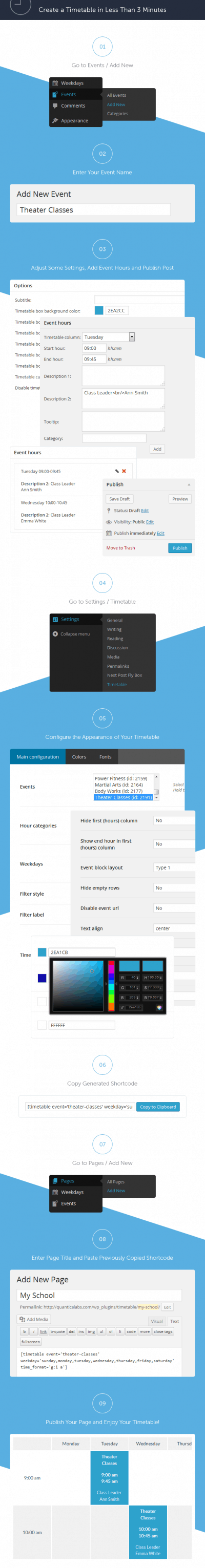 Timetable Responsive Schedule For WordPress - TheDevKit